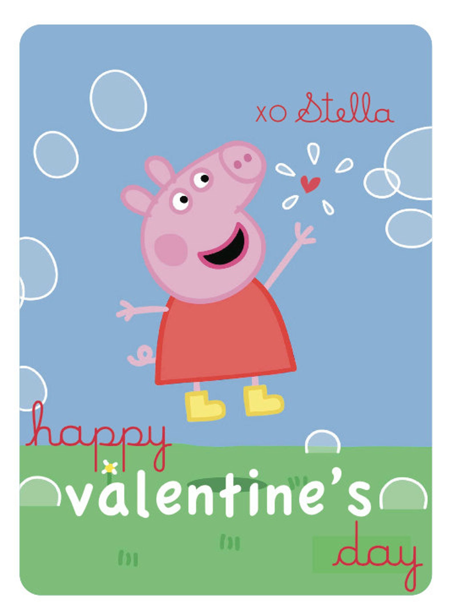 Peppa Pig CUSTOM Valentine's Day Cards ARCHIVO - Etsy México