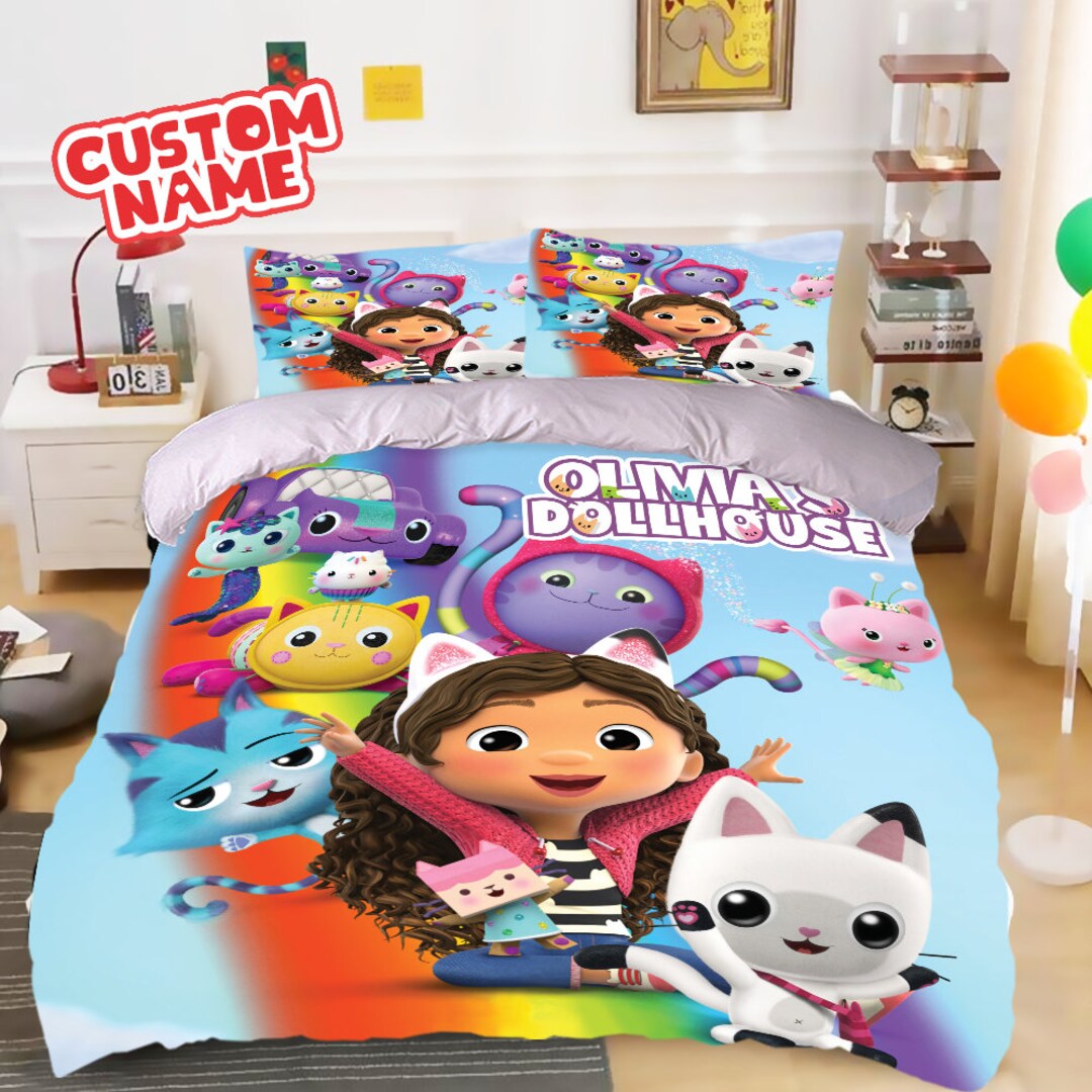 Personalized Gabbys Dollhouse Bedding Set Custom Dollhouse - Etsy
