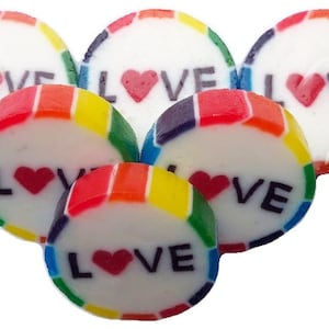 Rainbow Wedding Rock Candy Favors, Pink Lemonade LOVE Sweets (100 Pc ...
