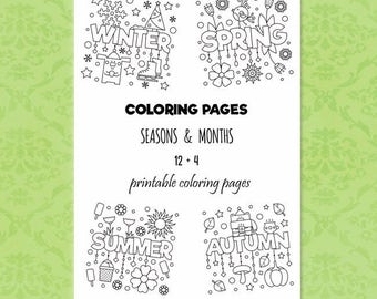 Coloring Pages for Kids Weather and Seasons Pack 2 | Printable Pdf US ...