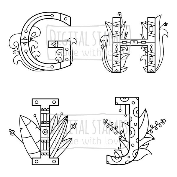 Alphabet Coloring Pages Coloring Book Adult Kids - Etsy