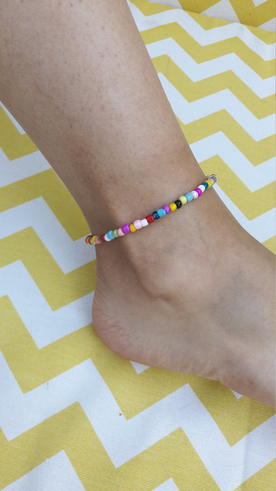 Beaded Anklet Very Colorful Foot Jewelry Summer Accessory - Etsy