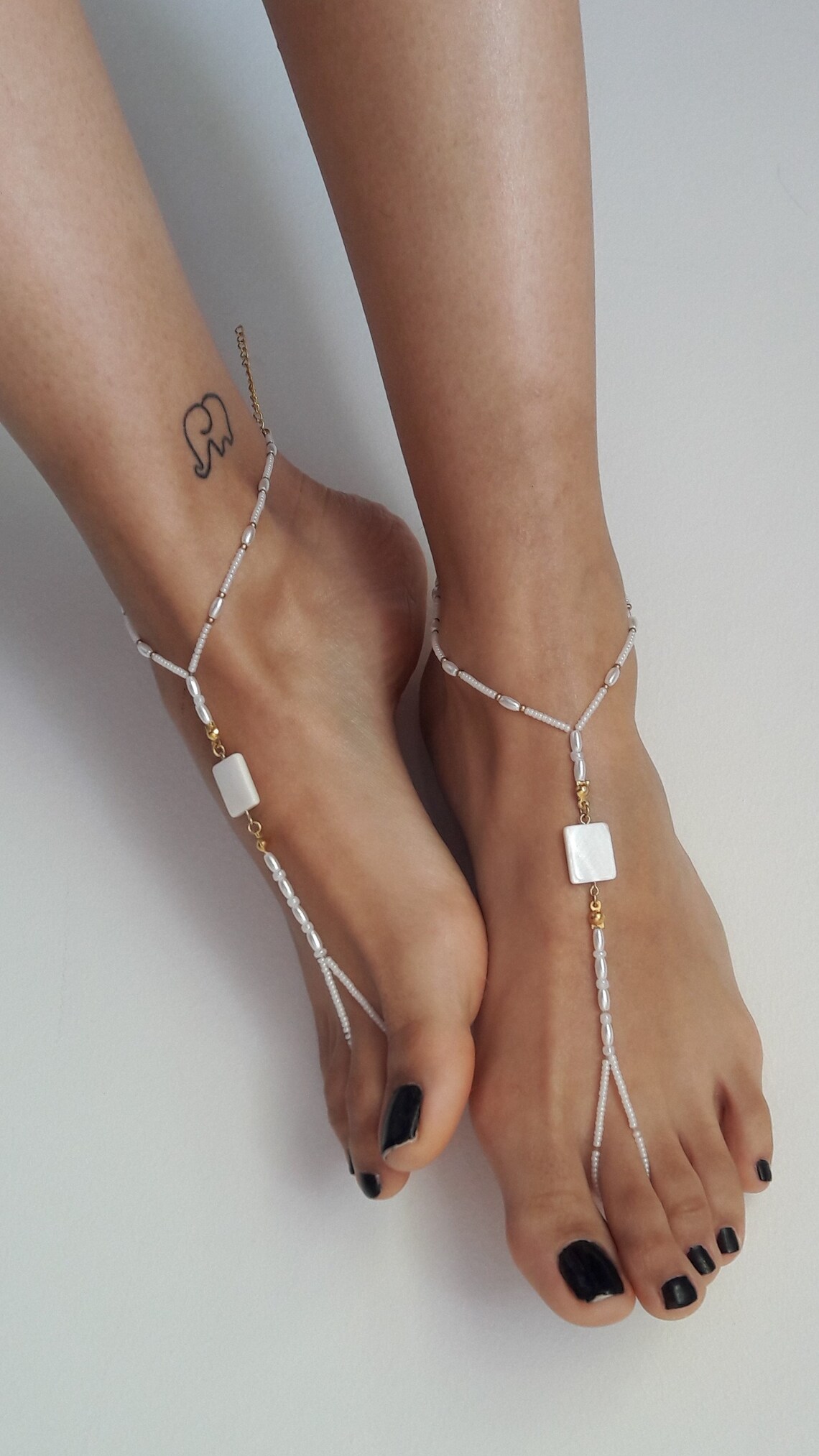 Barefoot Sandals Pearl Foot Jewelry Wedding Beach Sandals - Etsy