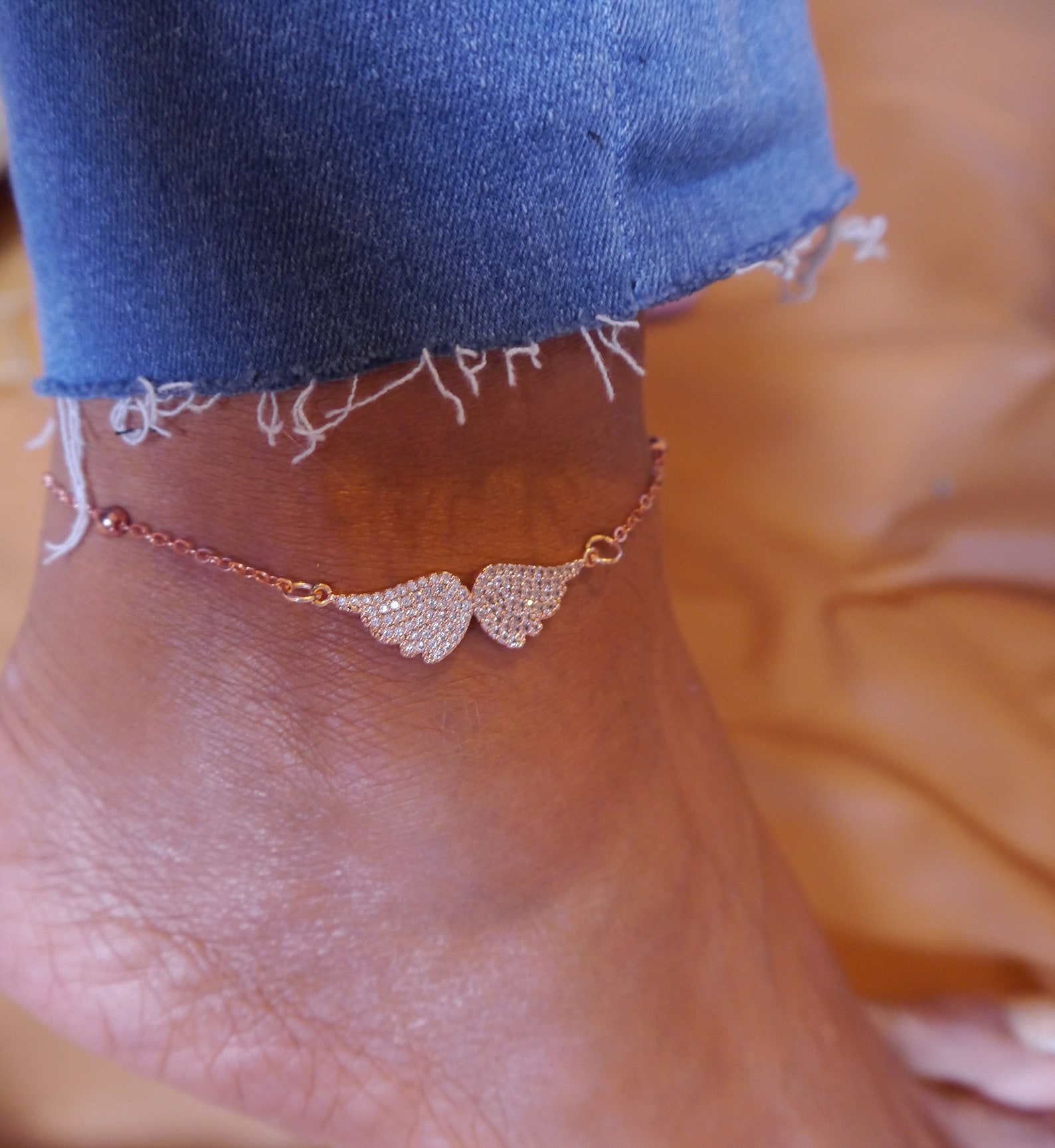 Ankletrose Zircon Angel Wing Feet Jewelry Women Accessory - Etsy