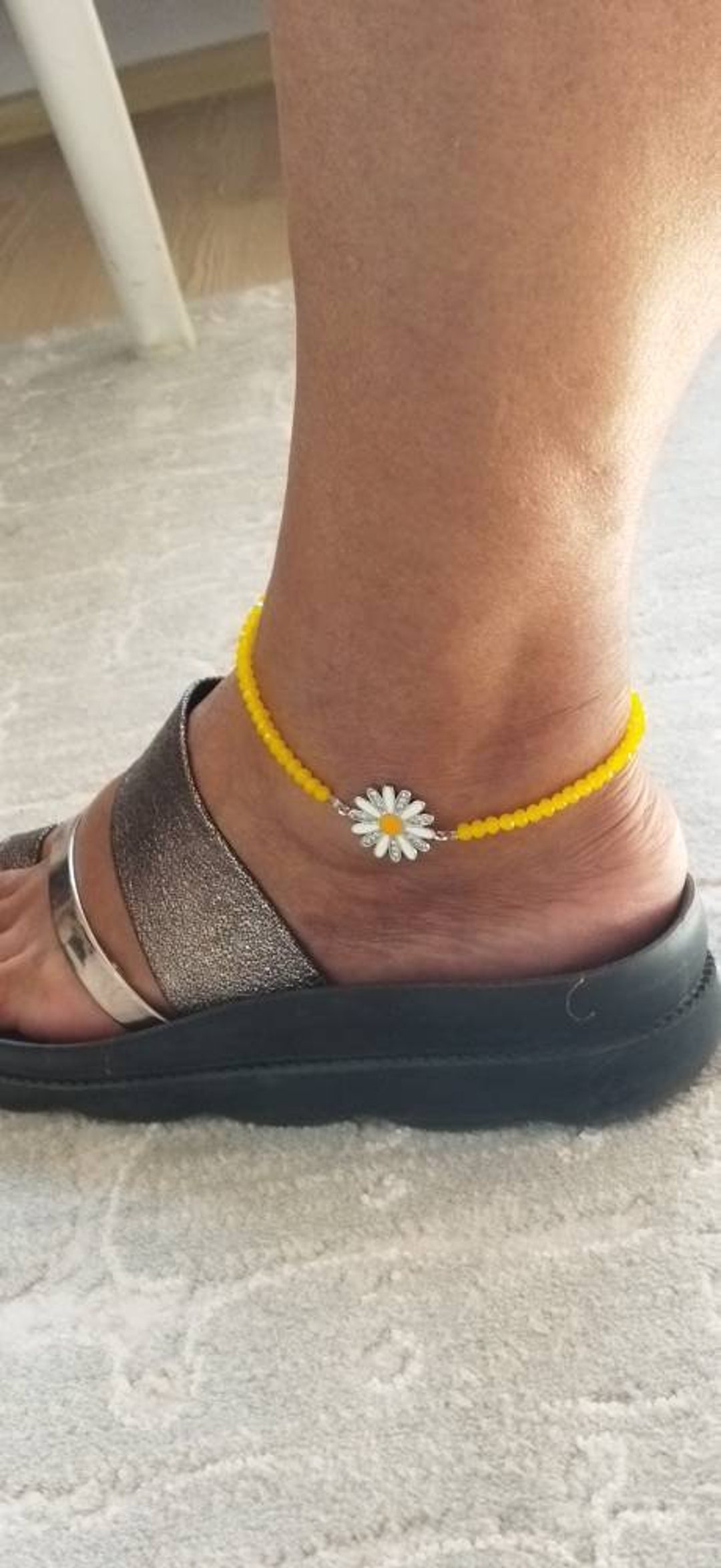 Yellow Anklets, Foot Jewelry, Summer Accessory, Bead Surf Anklet, Boho ...
