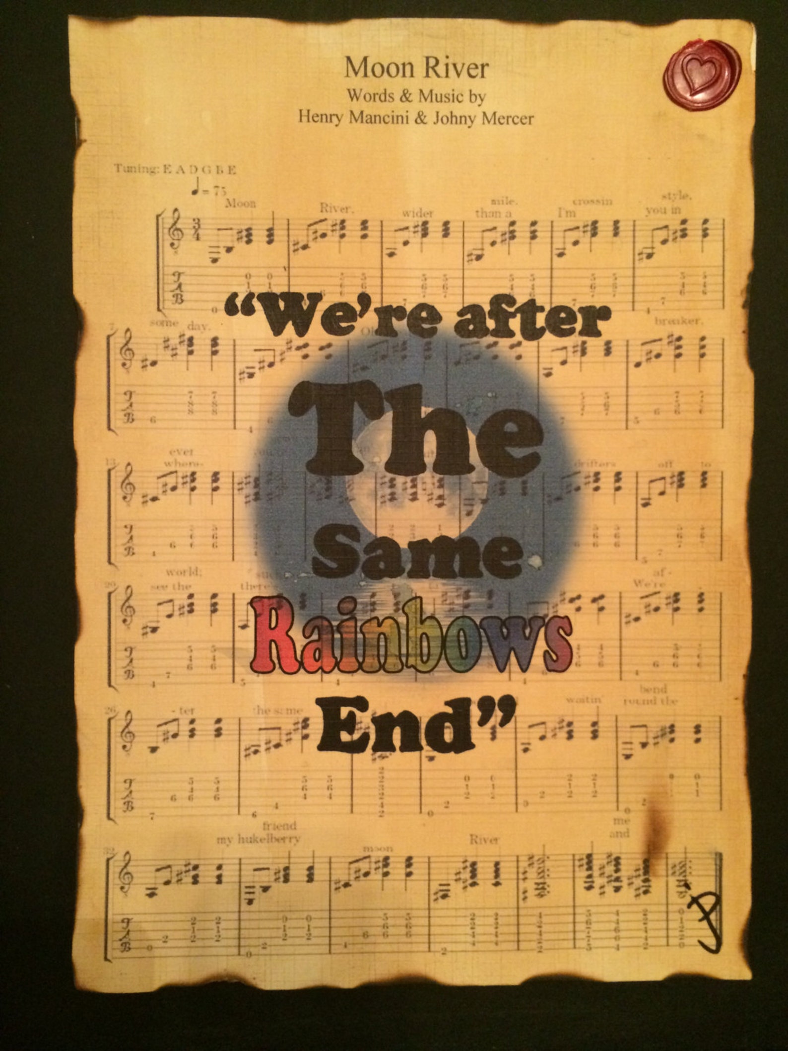 Moon River Song Lyric Art Typographic Art Sheet Music Art - Etsy