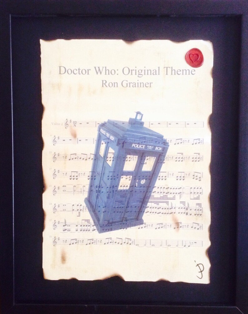 Doctor Who, Tardis Image, Sheet Music Wall Art, Ron Grainer, Doctor Who ...