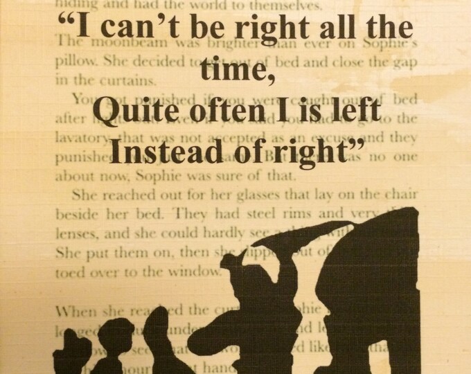 The BFG, Roald Dahl, Book Page Artwork, Mounted Print, Nursery Wall Art ...