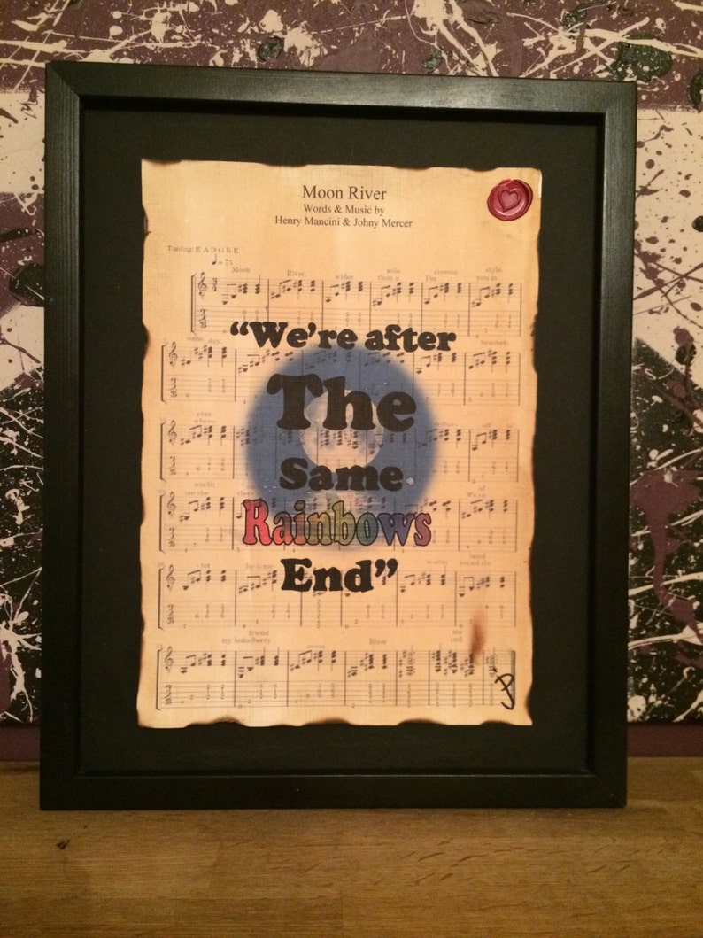 Moon River Song Lyric Art Typographic Art Sheet Music Art - Etsy