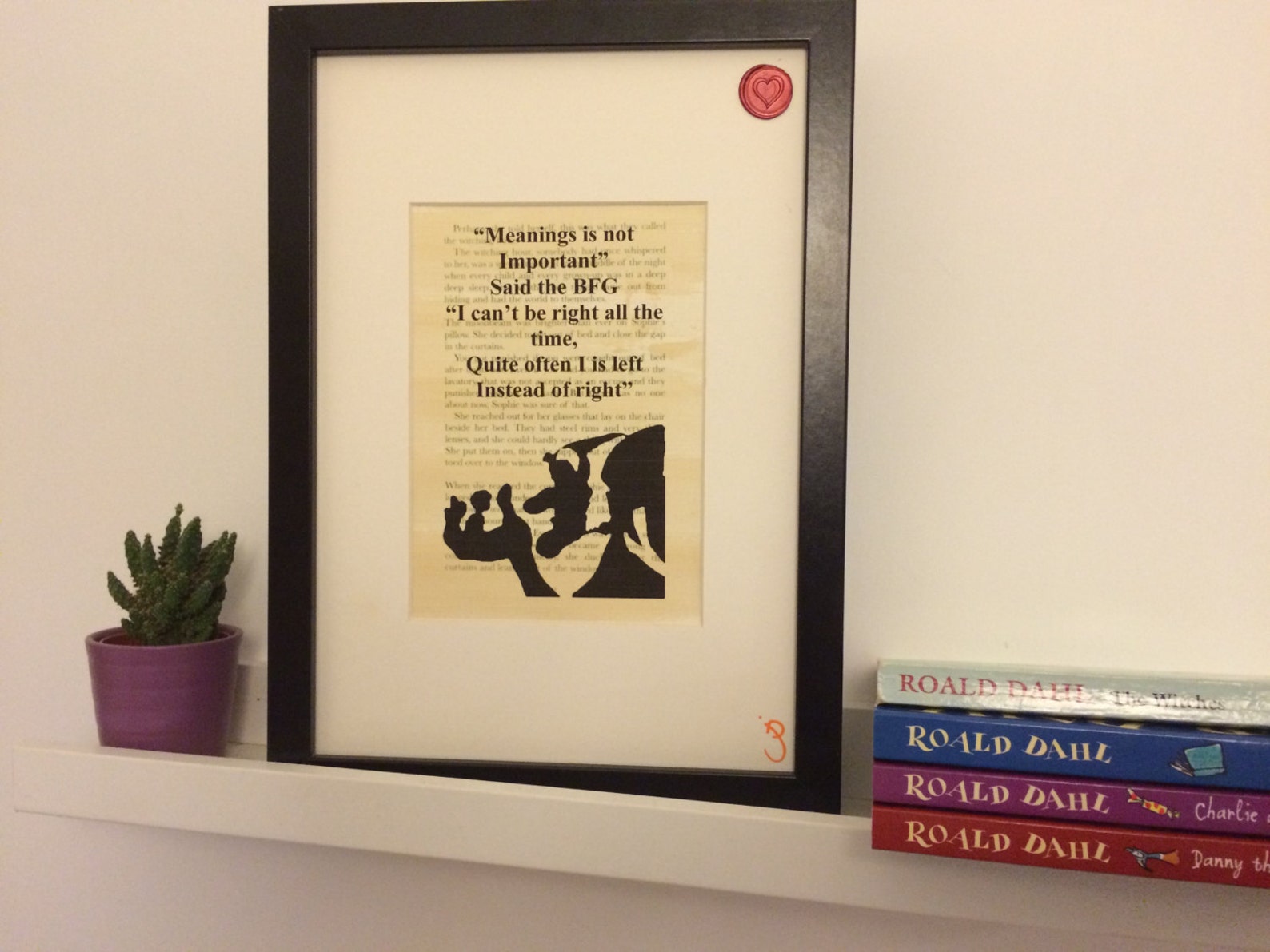 The BFG Roald Dahl Book Page Artwork Mounted Print Nursery - Etsy