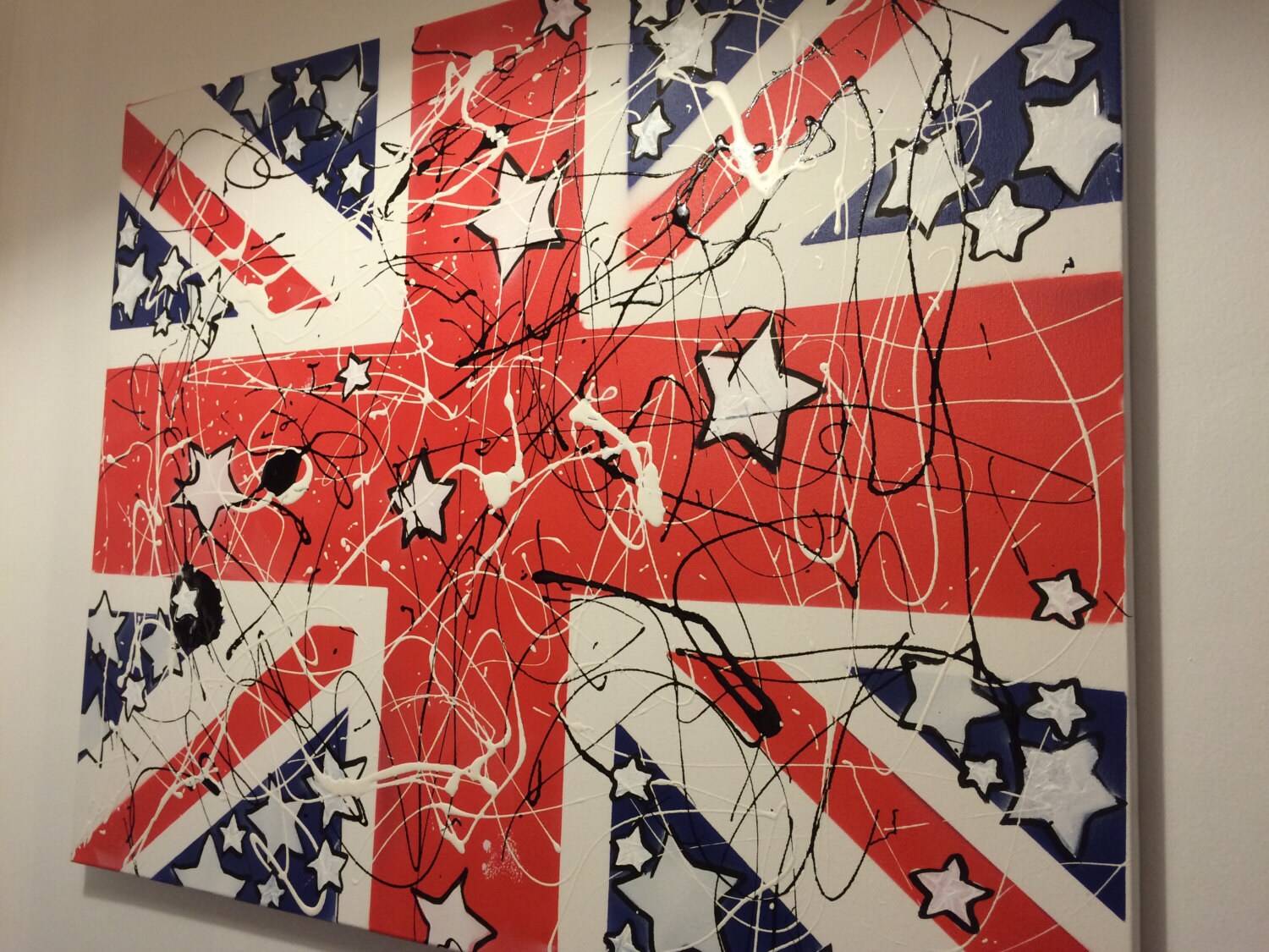 The Stone Roses Union Jack Painting on Canvas Music Art - Etsy