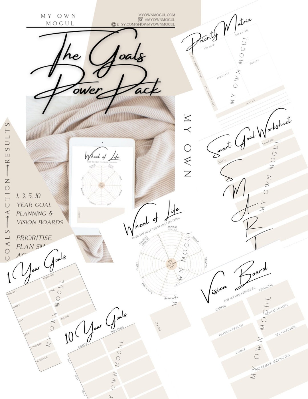 Goals Planning Power Pack: 1, 3, 5, 10 Year Goal Planner and Vision ...