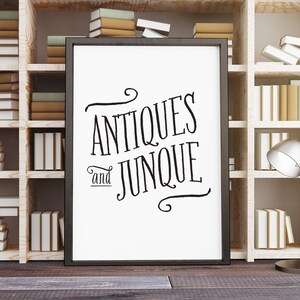 PDF Printable "antiques & Junque" Instant Digital Download - Etsy