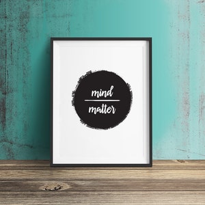 PDF Printable • "mind Over Matter" • Instant Digital Download - Etsy