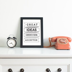 PDF Printable • "great Ideas Currently Being Accepted" • Instant ...