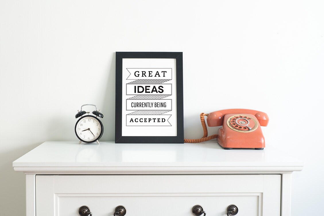 PDF Printable • "great Ideas Currently Being Accepted" • Instant ...
