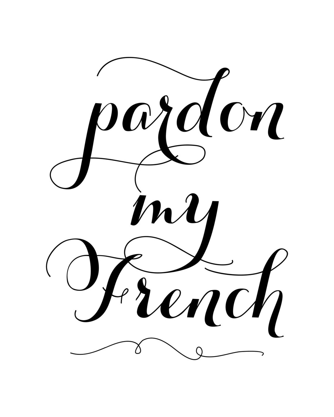 PDF Printable • "pardon My French" • Instant Digital Download - Etsy