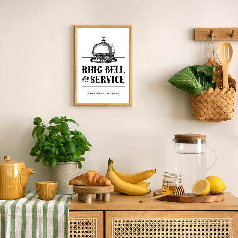 PDF Printable Wall Art • "ring Bell for Service, If You Can't Find Bell ...