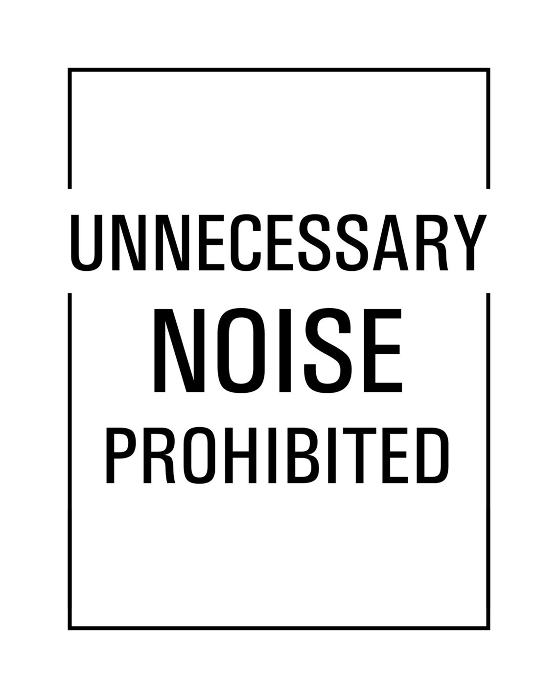 PDF Printable unnecessary Noise Prohibited Instant Digital Download - Etsy