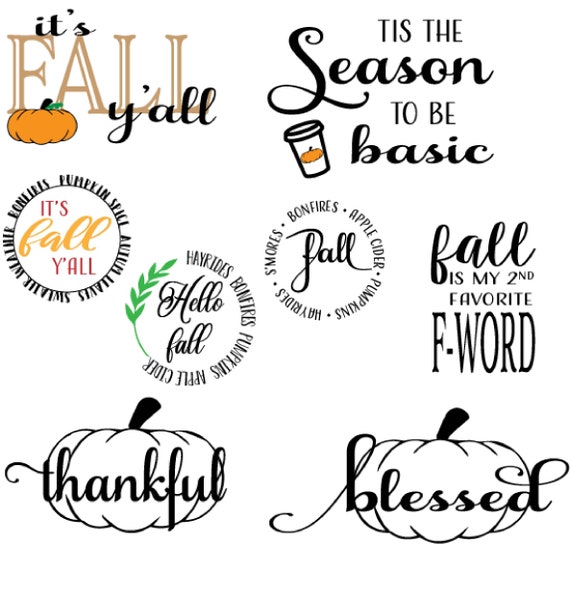 Fall Bundle Svg It's Fall Y'all Svg Pumpkin Svg | Etsy