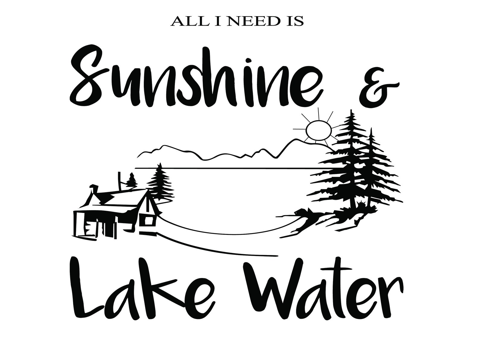 Sunshine and Lake Water Svg Sunshine Svg Lake Svg | Etsy