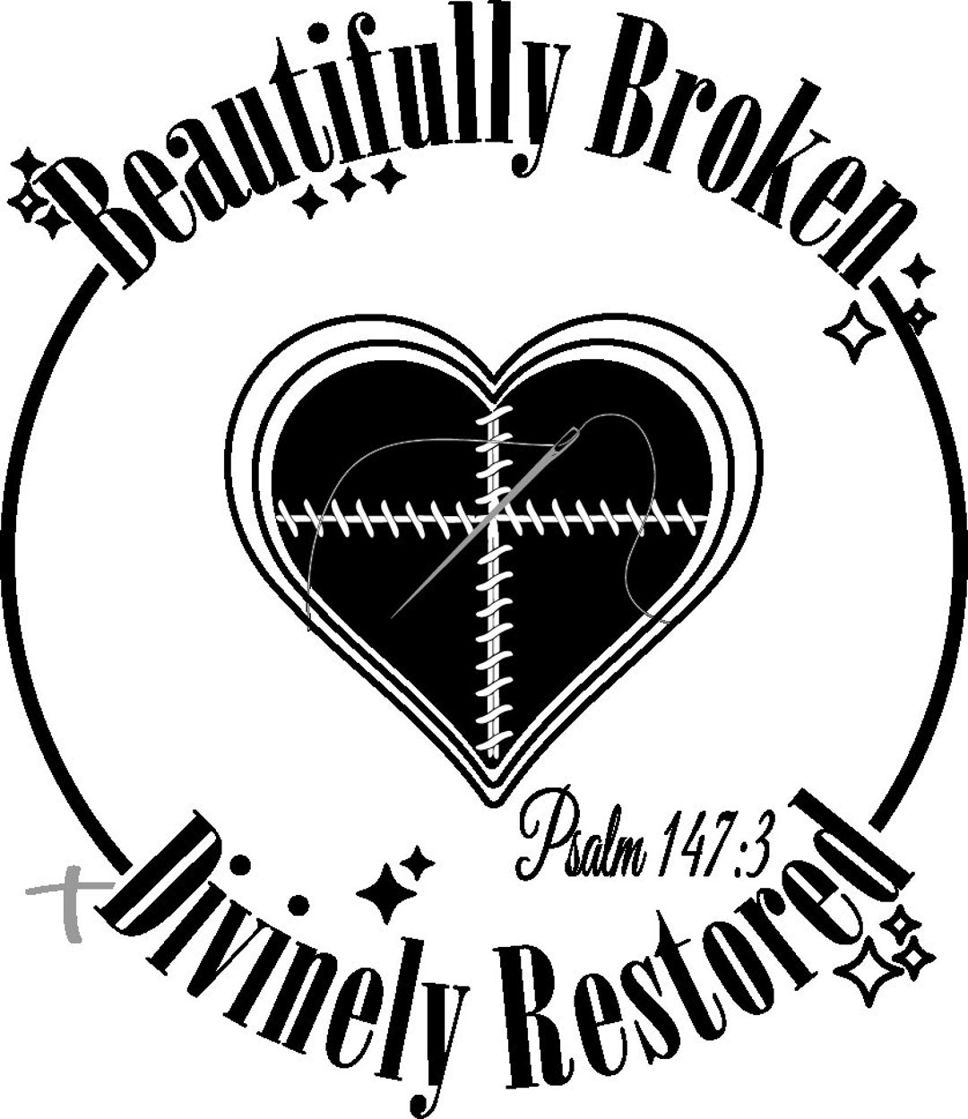 Christian "beautifully Broken, Divinely Restored" SVG Design ...