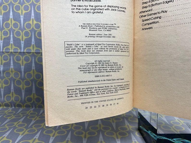 The Simple Solution to Rubik's Cube by James G Nourse - Etsy