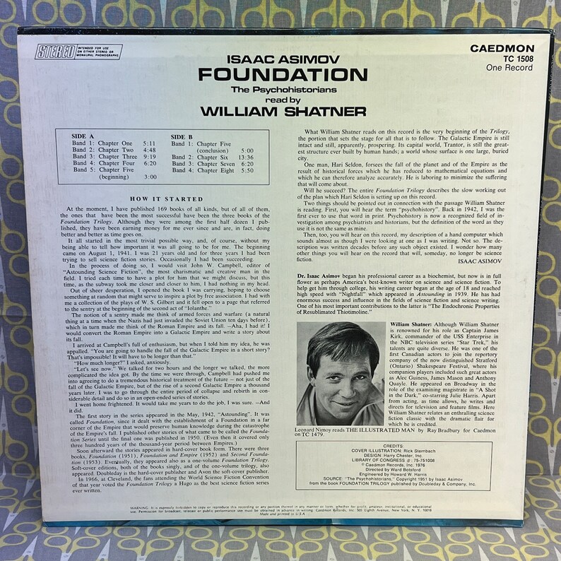 Foundation the Psychohistorians by Isaac Asimov Read by William Shatner ...
