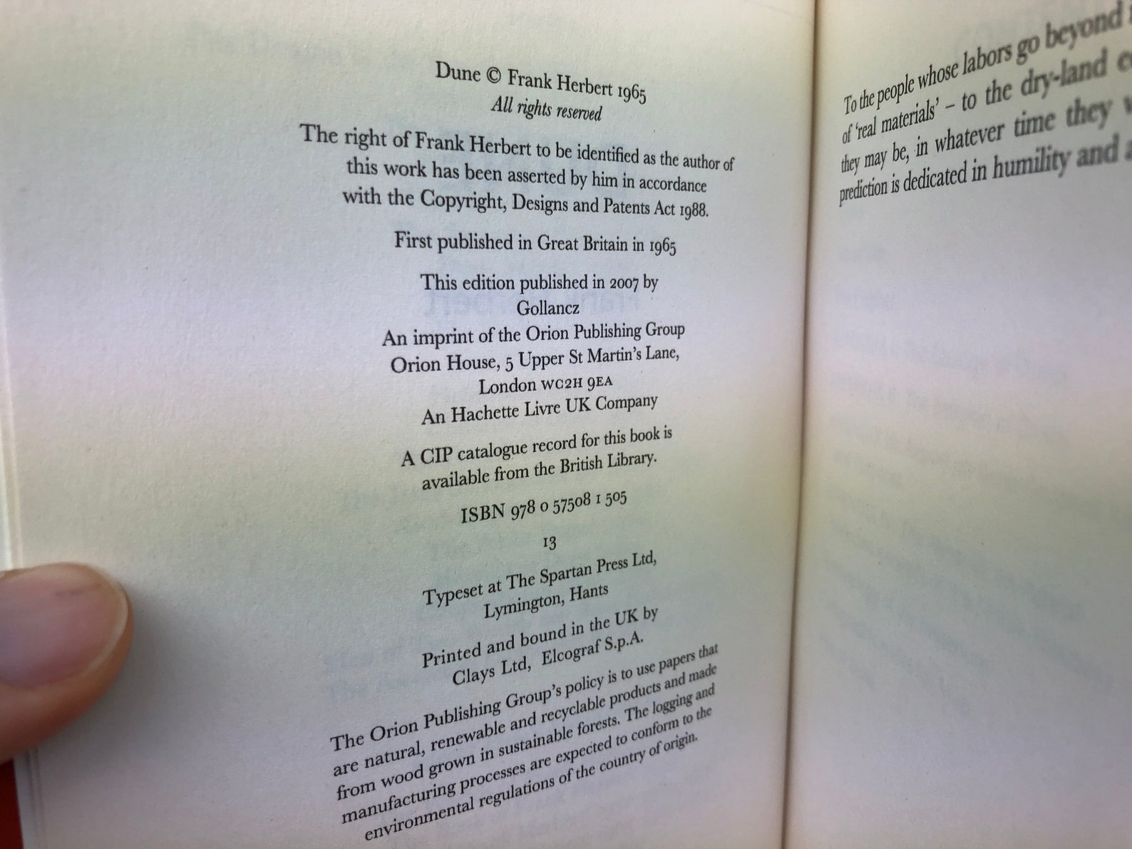 Dune by Frank Herbert Hardcover Book SF Masterworks UK Import - Etsy