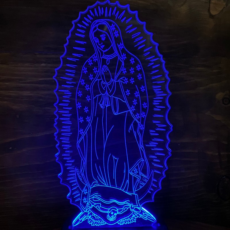 Virgin Mary Led Lamp - Etsy