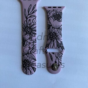 Floral Watch Band Digital Download Design for 38mm-40mm Laser Engraving ...
