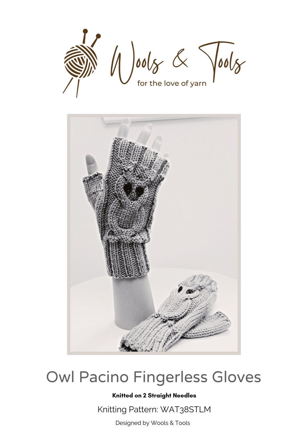 Owl Fingerless Gloves Knitting Pattern PDF – Easy Knit Mittens, DK ...