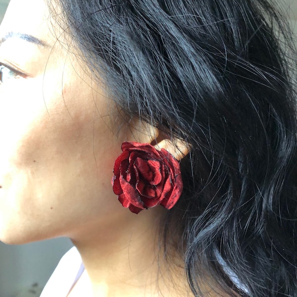 Rose Earrings - Etsy