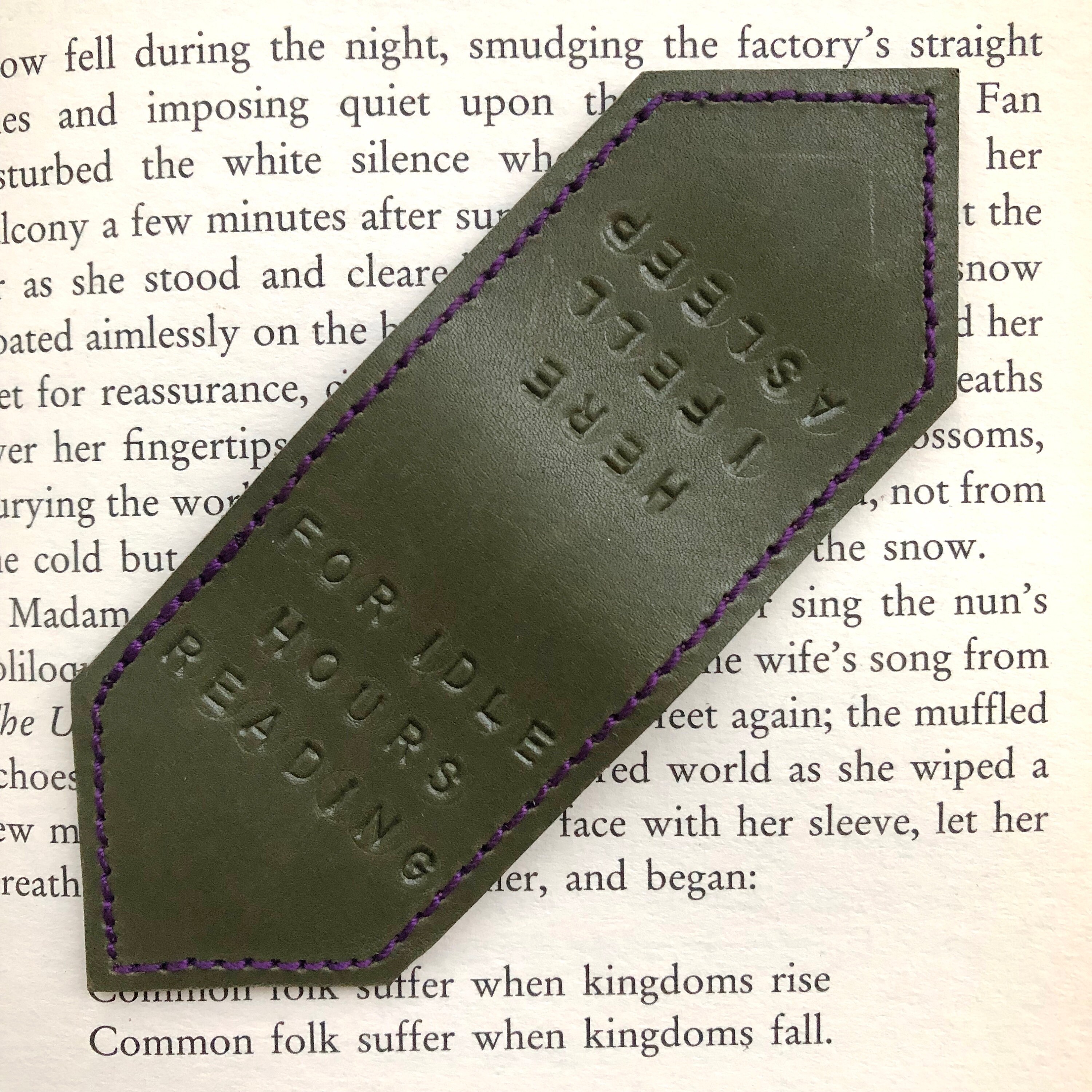 Personalise Bookmark Olive Green Leather Bookmark Magnetic | Etsy