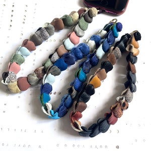 Custom Colour Chunky Leather Chain Link Wrist Phone Strap | Handmade ...