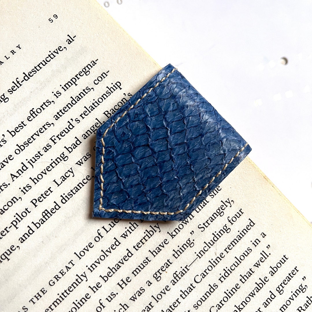 Personalise Bookmark | Blue Fish Leather Bookmark Magnetic| 3rd ...