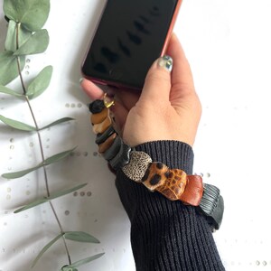Custom Colour Chunky Leather Chain Link Wrist Phone Strap | Handmade ...