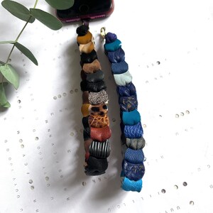 Custom Colour Chunky Leather Chain Link Wrist Phone Strap | Handmade ...