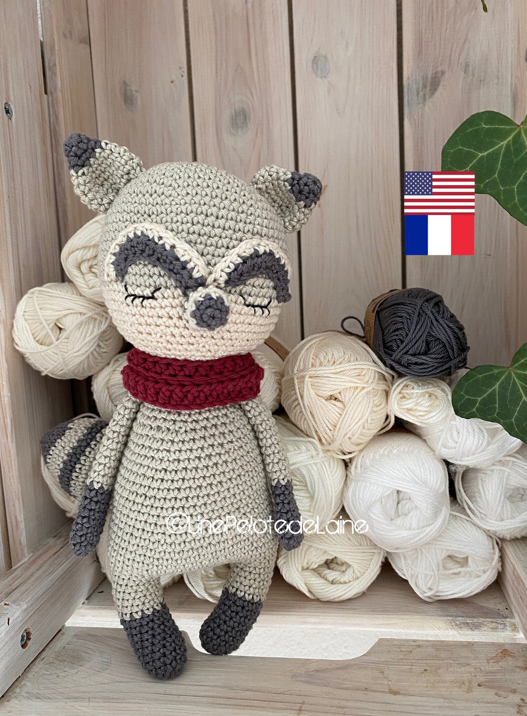 Crochet Pattern PDF Raccoon Meeko English (US) and French, Easy Level ...
