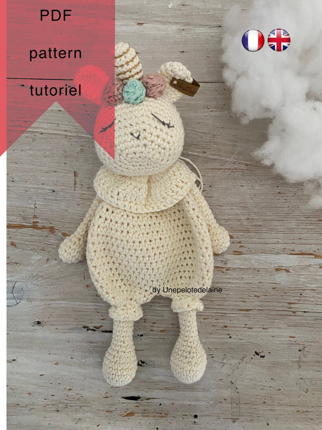 Crochet Pattern Unicorn Alizé, a Soft First Blanket Which Provides ...