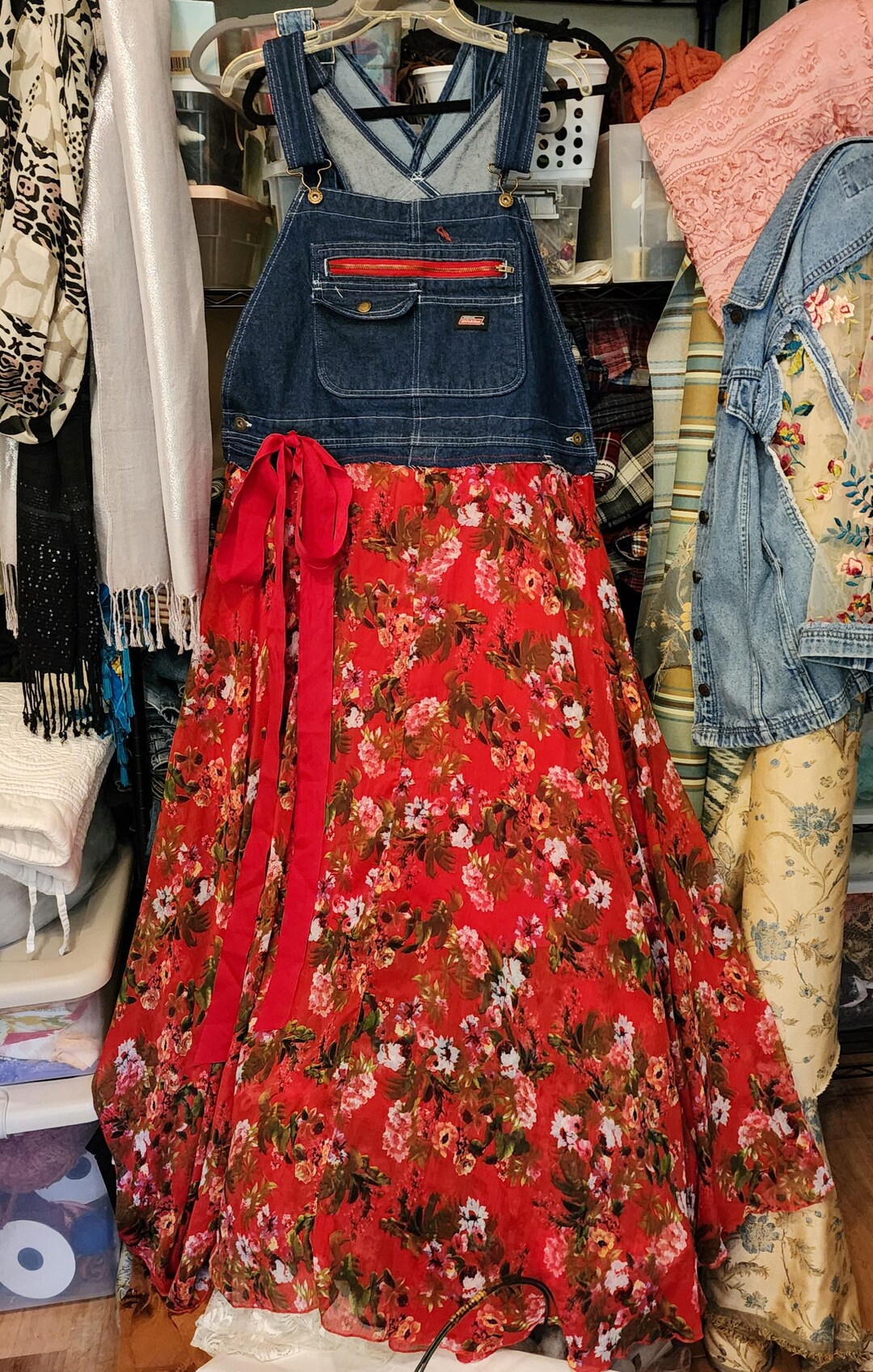 Upcycled Overalls Dress With Matching Clutch Purse - Etsy