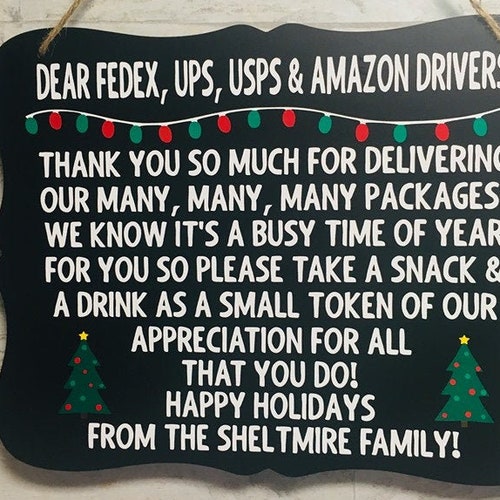 Christmas Sign Front Door Sign Delivery Driver Sign Sign | Etsy