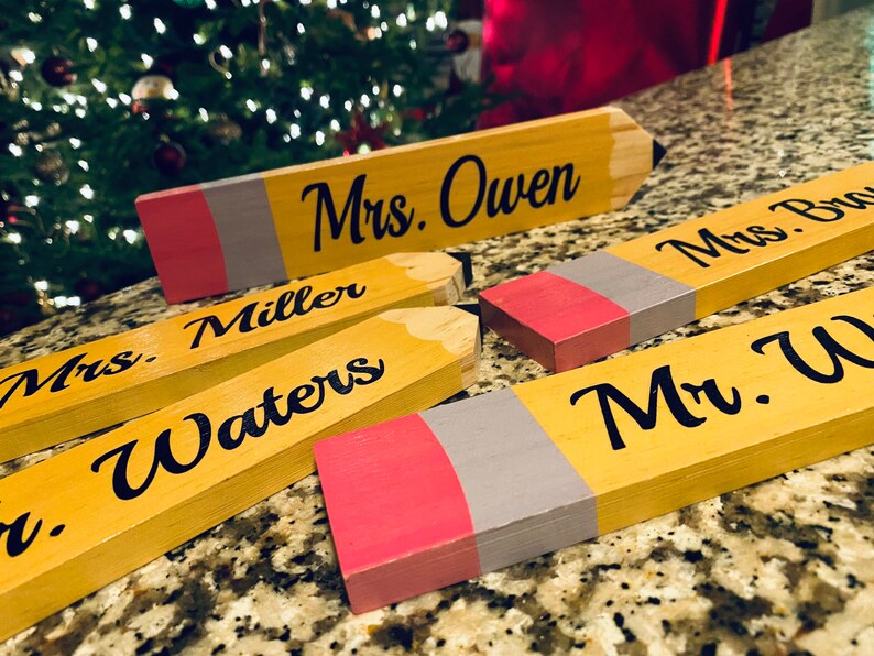 Pencil Name Plate for Teachers Desk Teacher Gift - Etsy