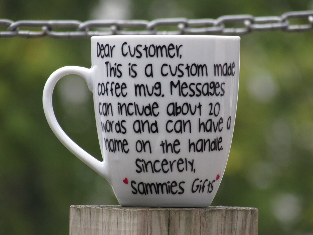 Custom Message Cup, Personalized Message Cup, Best Friend Gift, Wife ...