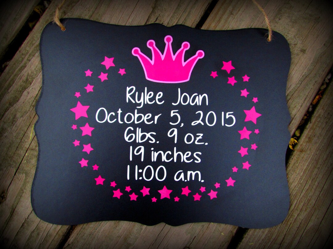 Baby Girl or Baby Boy Birth Announcement Sign, Personalized Baby Sign ...