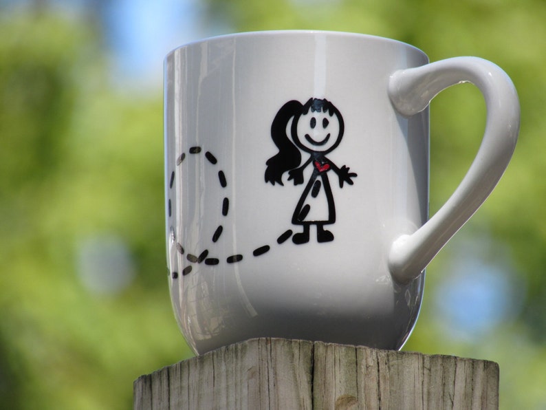 Personalized Coffee Mug for Mom Includes Two Stick Figures on | Etsy
