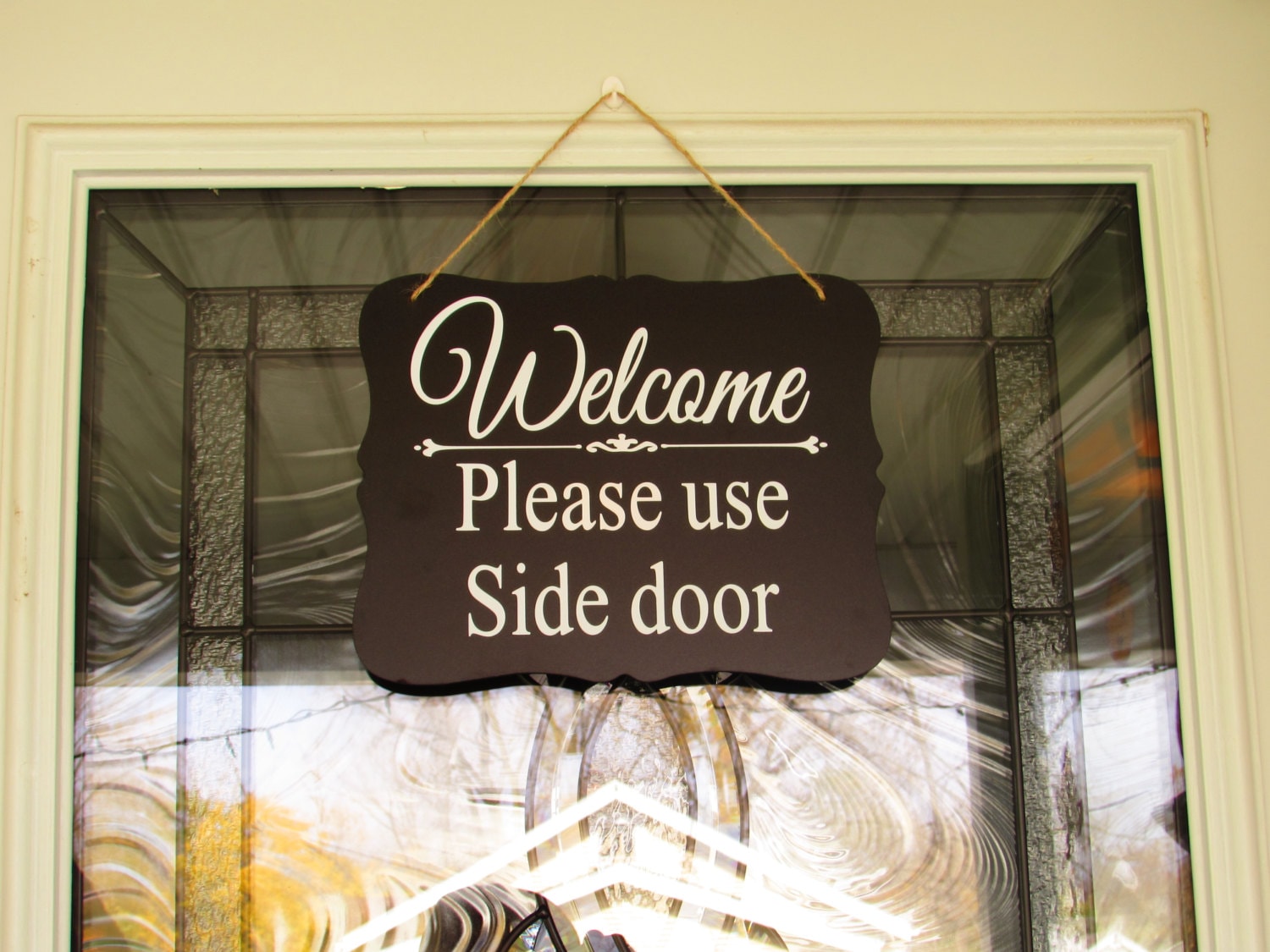 Please Use Side Door Welcome Sign Front door sign Can be | Etsy