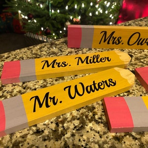 Pencil Name Plate for Teachers Desk, Teacher Gift - Etsy