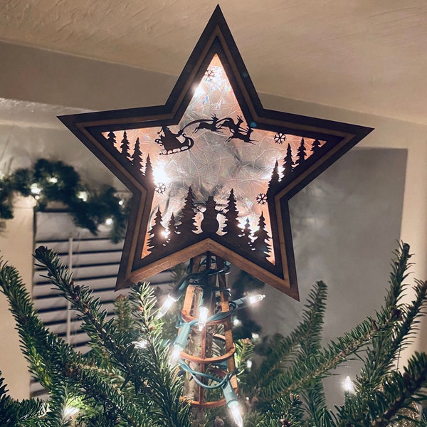 Wooden Tree Topper - Etsy