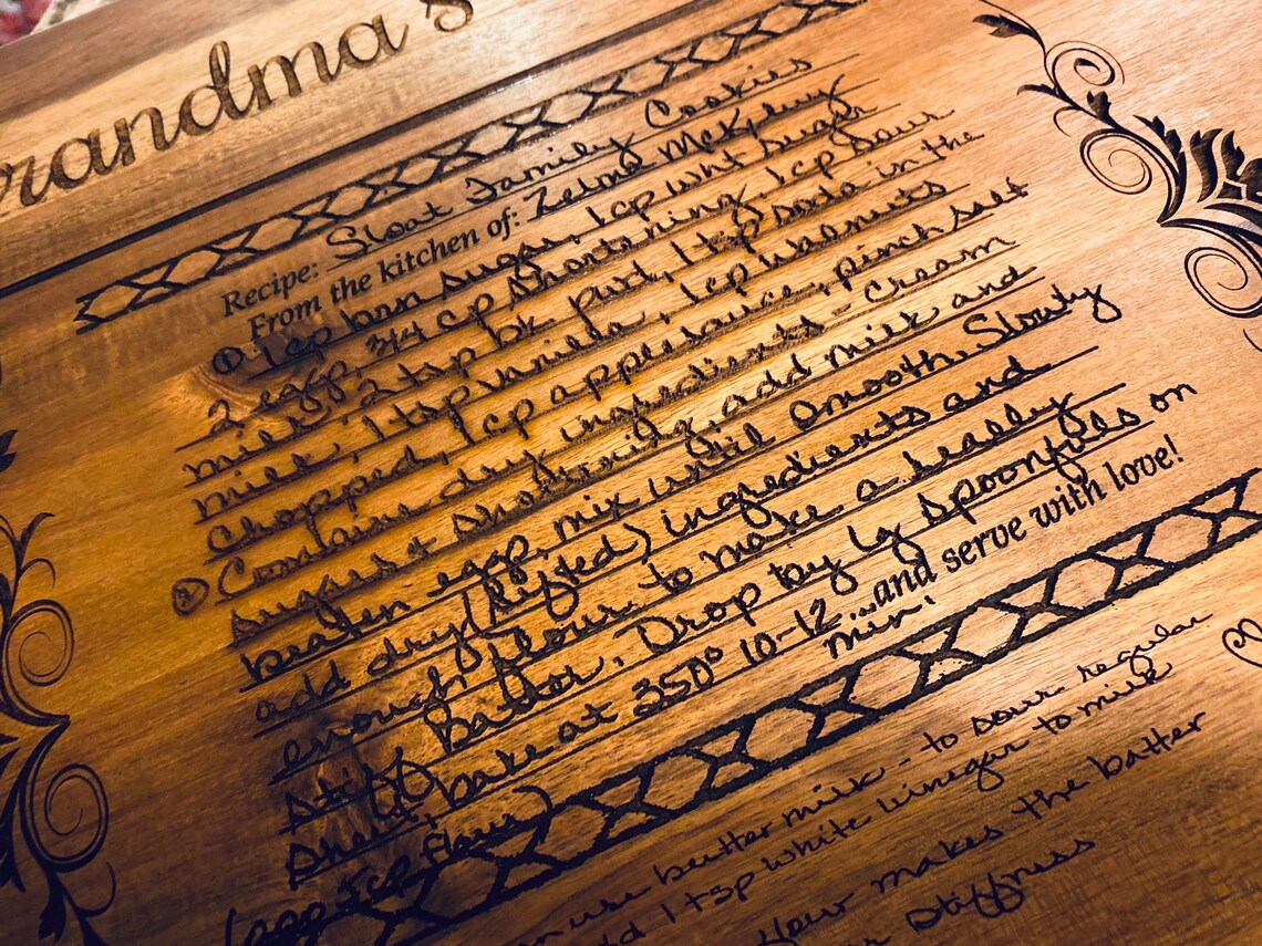 Handwritten Recipe Cutting Boards, Handwritten Recipe Gift, Keepsake ...